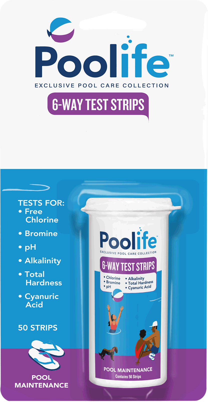 Poolife 6-Way Test Strips - Bottle of 50 Strips-Simple-to-use ...